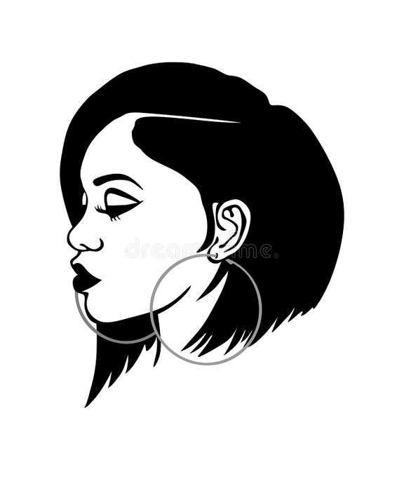 African American Woman Afro Hair Crown Hair Puff Stock Illustrations