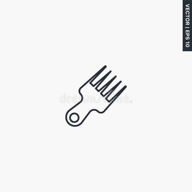 Afro Comb, Linear Style Sign for Mobile Concept and Web Design Stock ...