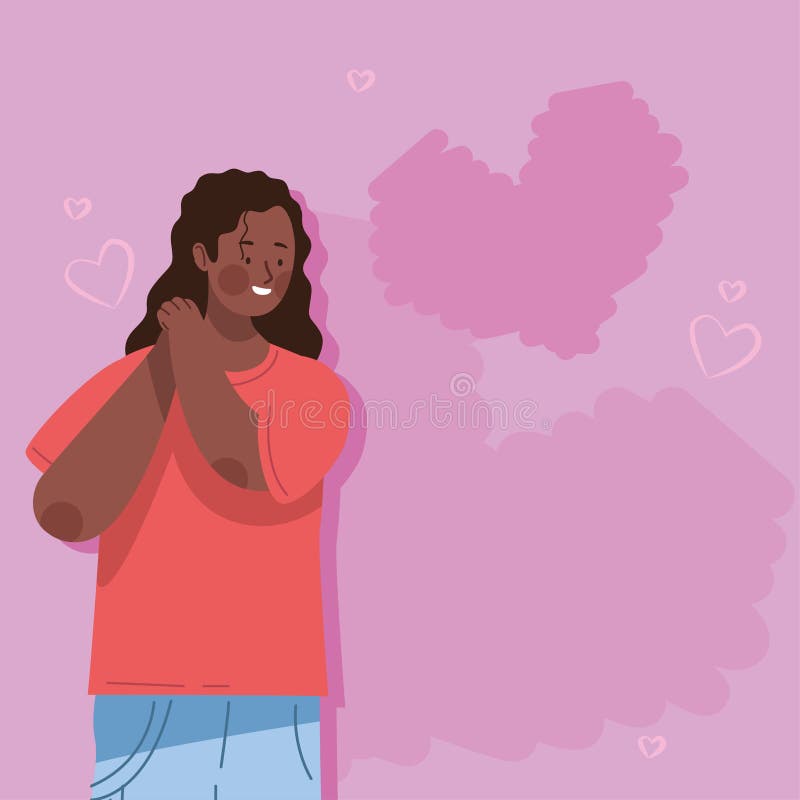 Afro Female Lover with Heart Stock Vector - Illustration of design ...