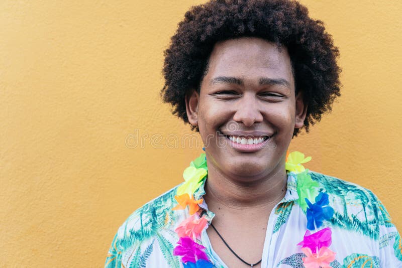 Afro Man Celebrating Street Carnival Stock Image - Image of celebrate ...