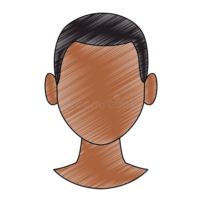 Afro Man Faceless Head Scribble Stock Vector - Illustration of human ...