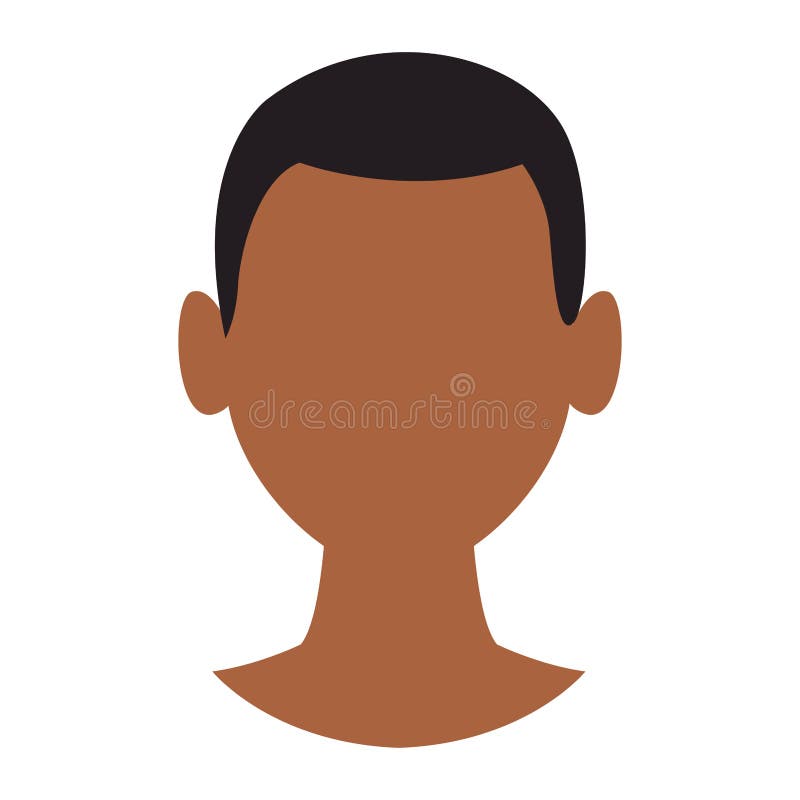 Afro man faceless head stock vector. Illustration of avatar - 143330835