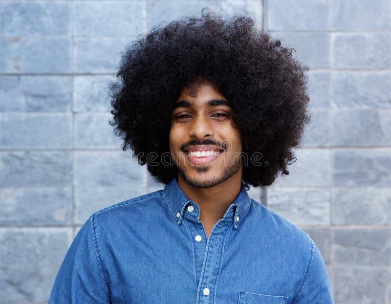Afro man smiling stock image. Image of male, fashionable - 65413099