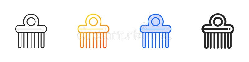 Afro Pick Icon.Thin Linear, Gradient, Blue Stroke and Bold Style Design ...