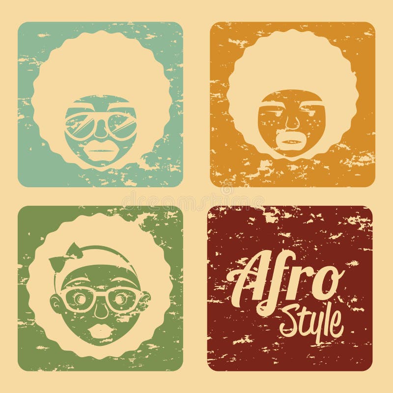 Afro woman stock vector. Illustration of 1940, abstract - 21139268