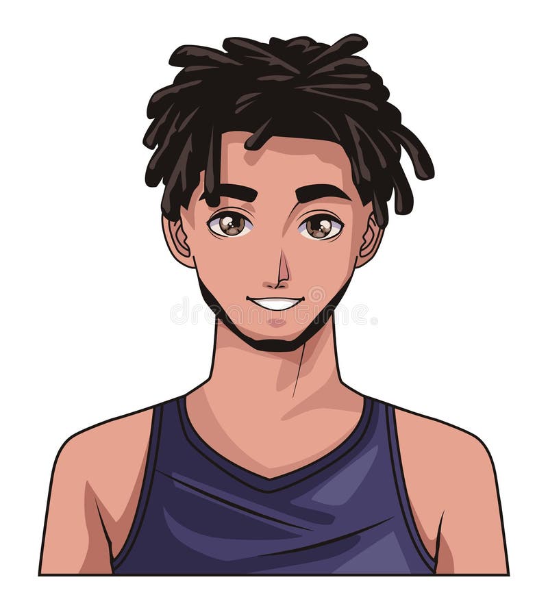 Afro young man smiling stock vector. Illustration of adult - 260230156