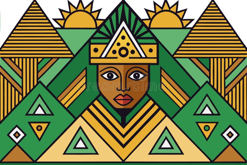 Afrocentric Geometric Design Featuring Bold Patterns, Earthy Tones, and ...