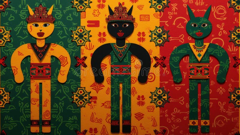 Afrocentric Heritage Collage. Stock Illustration - Illustration of ...