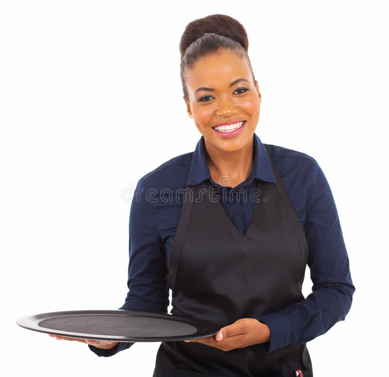 Hübsche Kellnerin stockbild. Bild von elegant, schnitt - 28636369