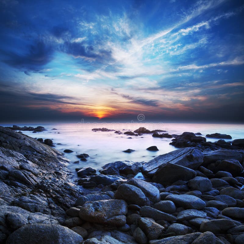 Afterdark stock image. Image of shore, rock, beautiful - 20767233
