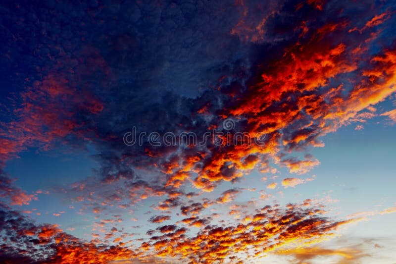 Afterglow, Sky with Altocumulus Clouds Stock Image - Image of cumulus ...