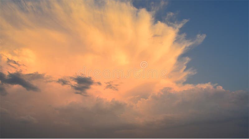 Afterglow Sky with Different Clouds Stock Photo - Image of sunset ...