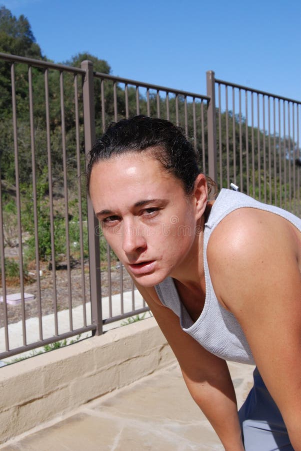 Aftermath of a 30 Minute Run Stock Photo - Image of woman, leaning: 2281354