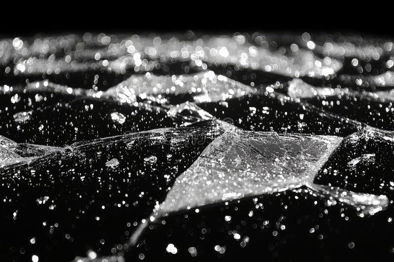 Aftermath of a Bullet Strike is Broken Glass. the Glass Fragments Have ...