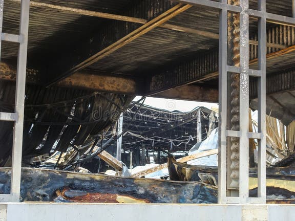 The Aftermath of a Devastating Fire Leaves a Building in Ruins ...