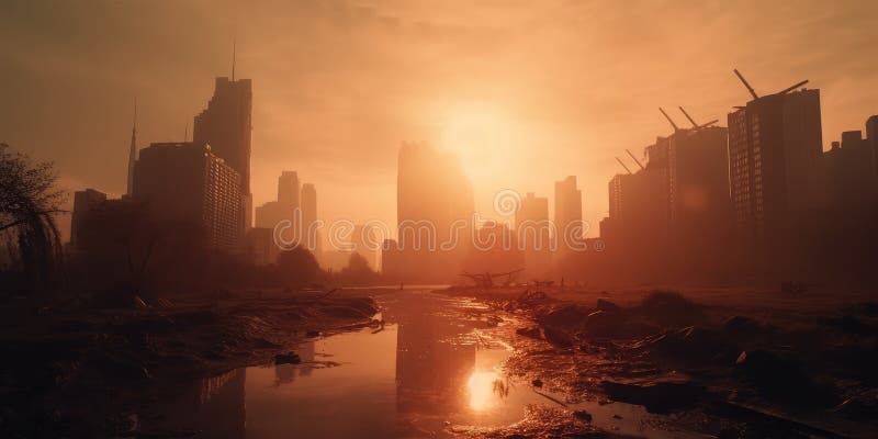 Aftermath of a Devastating War Stock Illustration - Illustration of ...