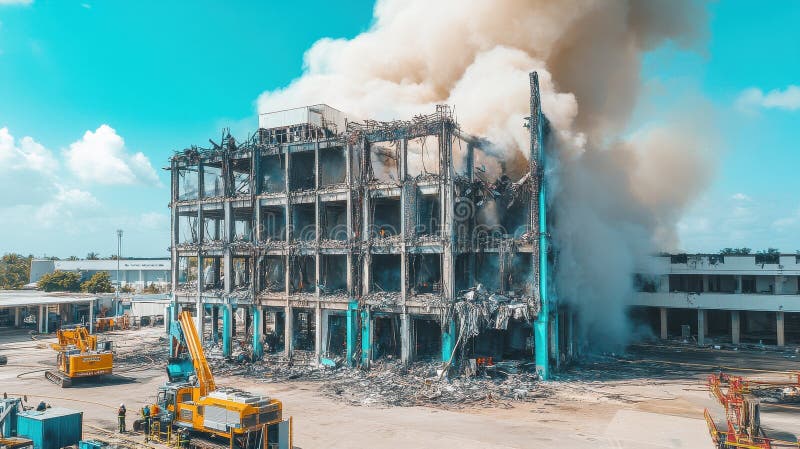 Aftermath of a Disaster: Ruins and Rescue Efforts at Devastated ...