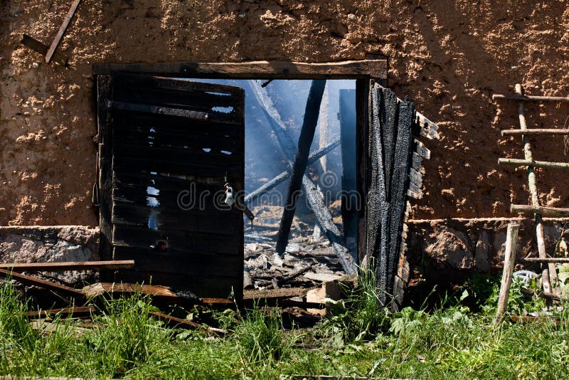 Aftermath of the fire stock photo. Image of smoke, final - 27425238