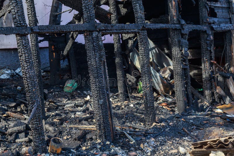 Aftermath of the fire stock photo. Image of smoke, final - 27425238