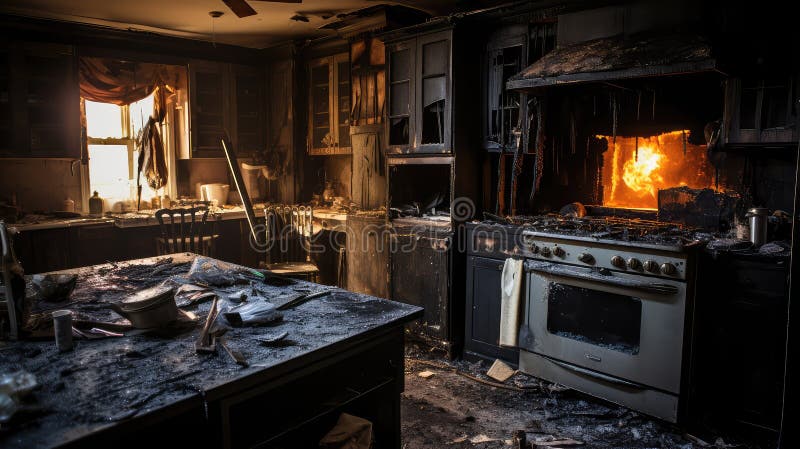 Aftermath House Fire Damage Stock Illustration - Illustration of ...