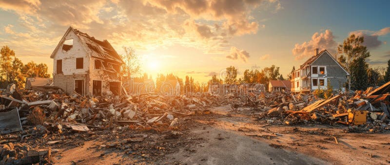 The Aftermath of a Natural Disaster Affects a Community Stock Photo ...