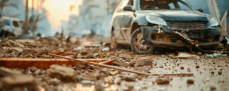 Aftermath of Powerful Winds Car Damage and Debris Scattered Across ...
