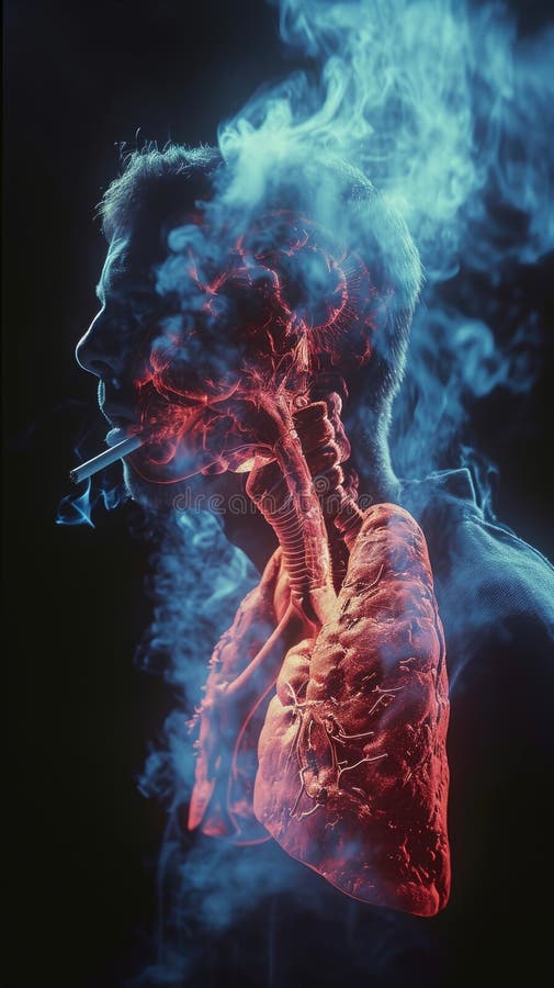 Aftermath of Smoking – Ruined Lungs Struggle for Breath, Trapped in the ...