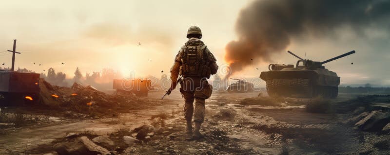The Aftermath of War Special Forces Soldier Making His Way through the ...