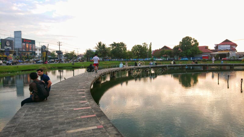 Afternoon Activities in Hasanuddin University Lake Editorial Photo ...