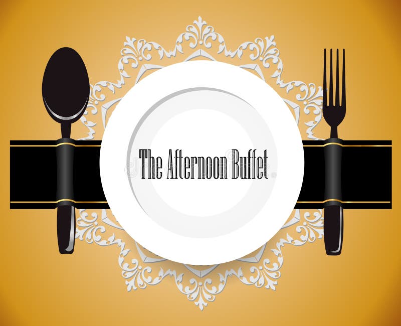 The Afternoon Buffet, Lunch, All You Can Eat Buffet Sign Stock Vector ...
