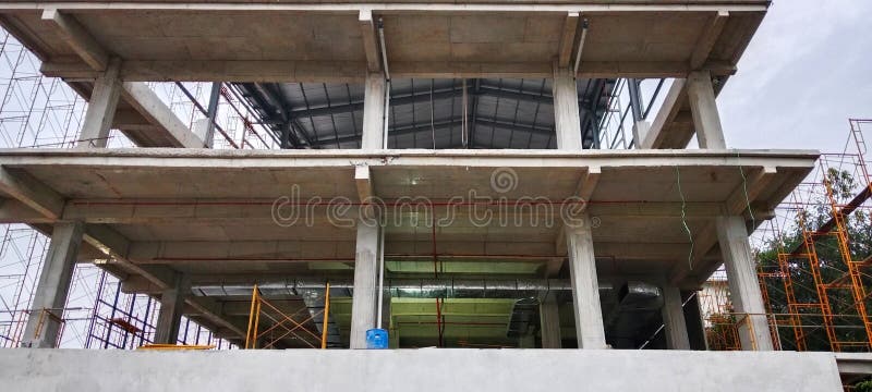 Afternoon in the Building Construction Project Area Stock Photo - Image ...
