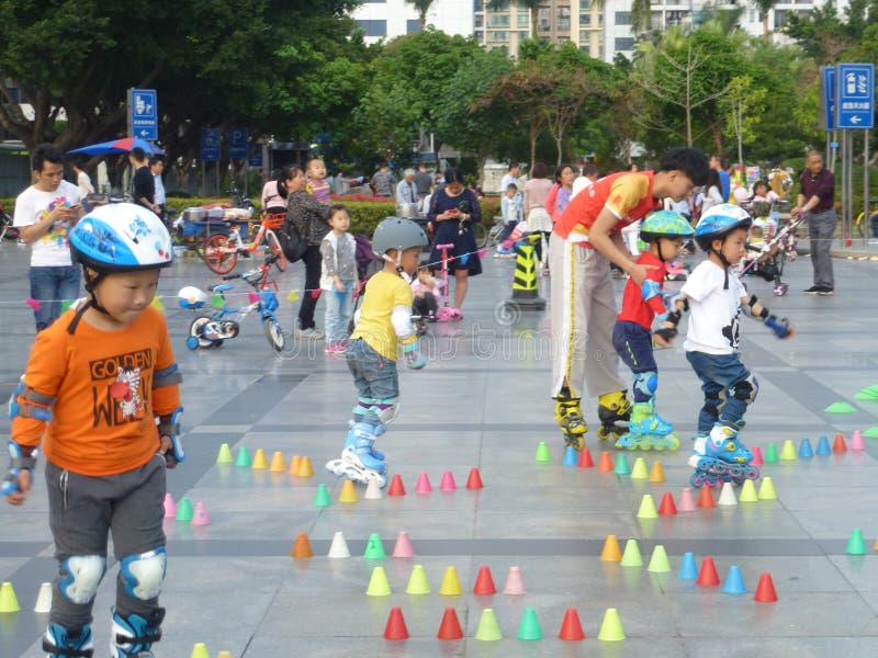 Shenzhen, China: Children are Training Roller Skating Editorial ...