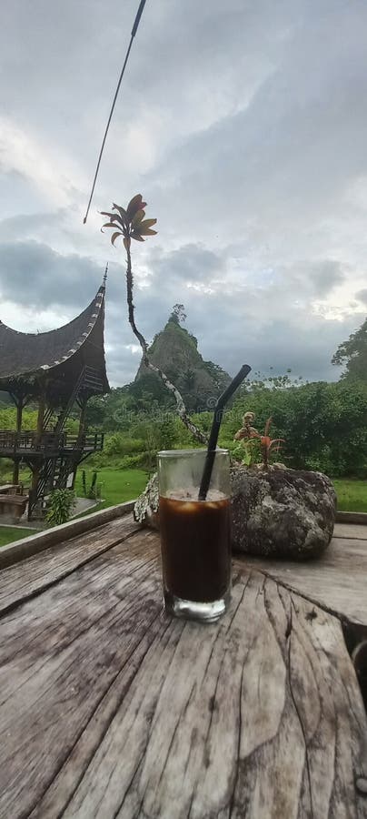 Afternoon Coffee Hillside Sky Relaxing Stock Image - Image of statue ...