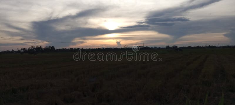Afternoon Field View Village Sky Stock Photo - Image of village, field ...