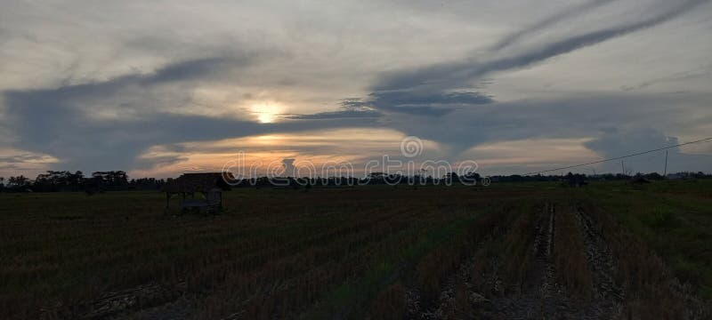 Afternoon Field View Village Sky Stock Photo - Image of field, village ...