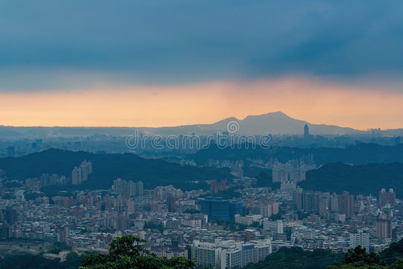 Afternoon High Angle View of the Cityscape Form Wenshan District Stock ...