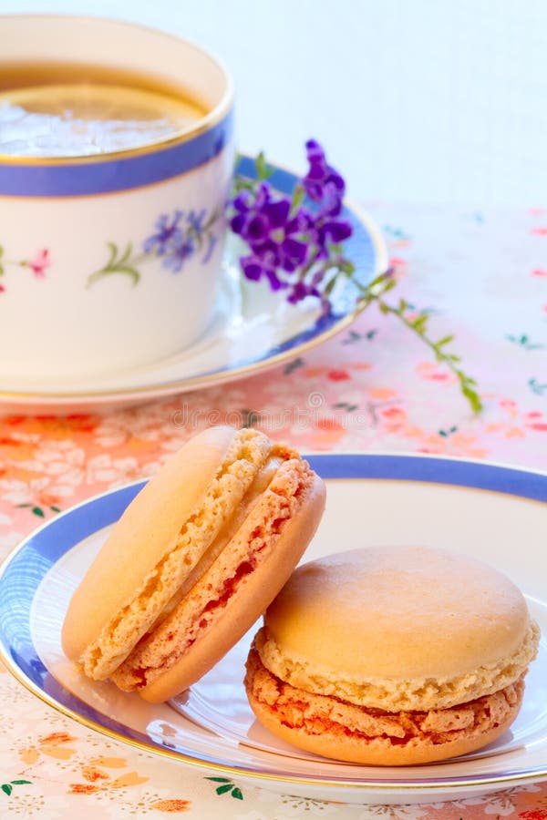Afternoon High Tea Cupcakes and Macarons. Stock Photo - Image of food ...