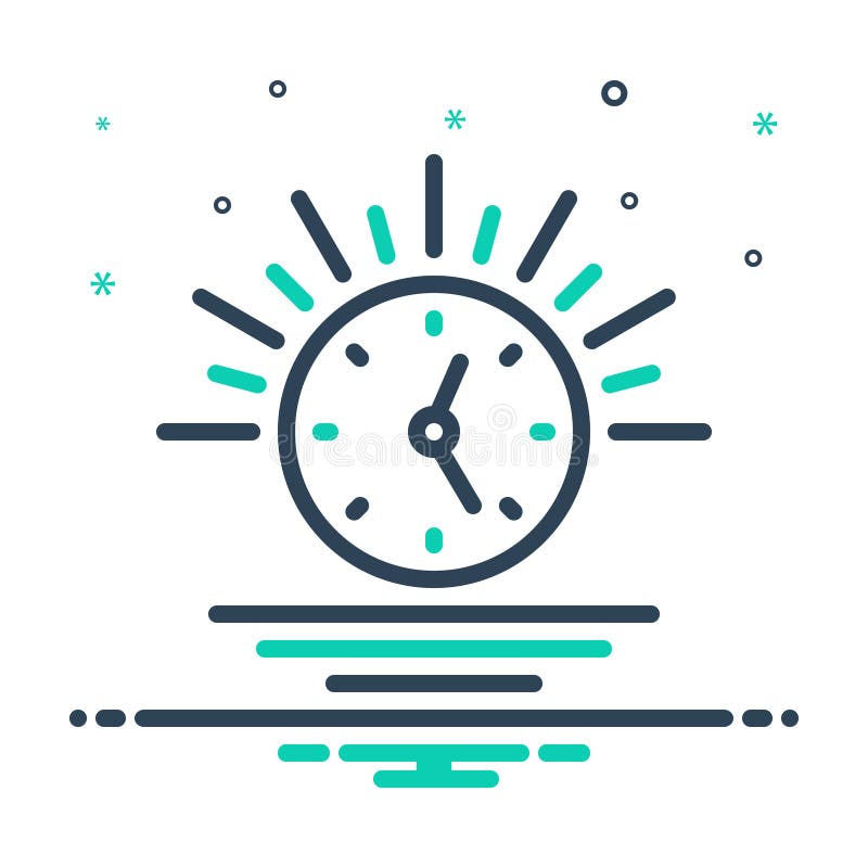 Mix Icon for Afternoon, Time and Clock Stock Vector - Illustration of ...