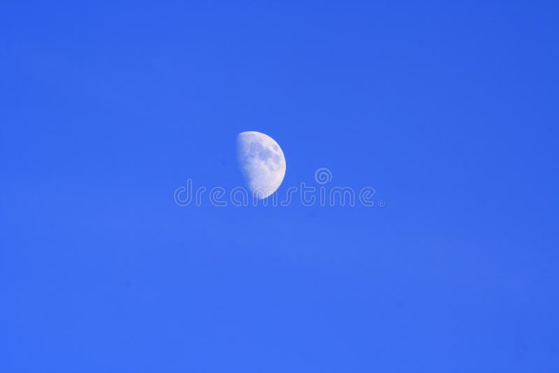 Afternoon moon stock image. Image of waxing, moonlight - 46320539