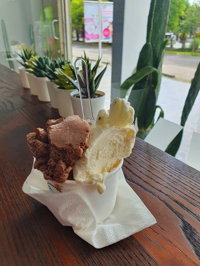 Afternoon Refreshment Ice Cream Stock Photo - Image of food, chocolate ...