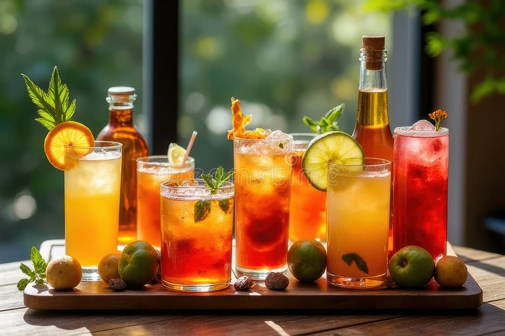 Afternoon Refreshments stock illustration. Illustration of drinks ...