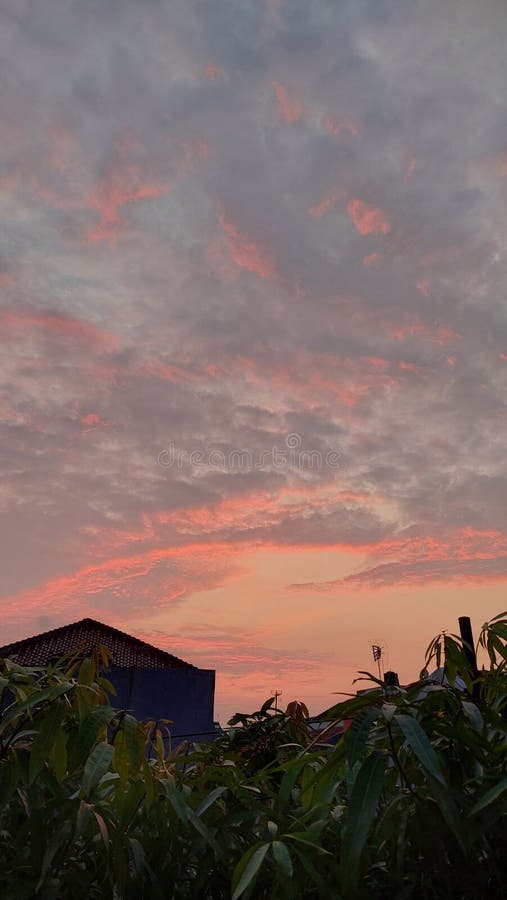 Afternoon Sky with Pasel Color Painting Like Stock Image - Image of ...