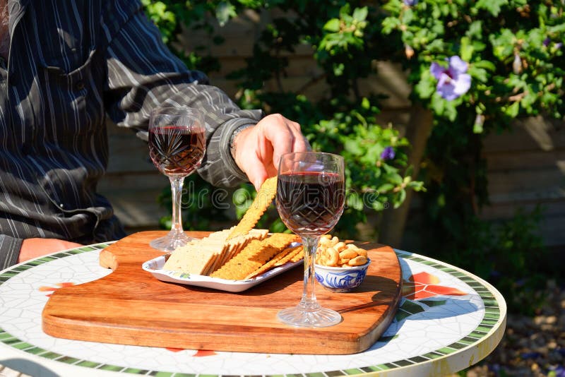 Afternoon snack stock photo. Image of nuts, cracker, carafe - 58304852