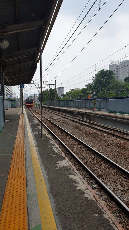 Afternoon at the Station Waiting for the Train in Depok Stock Image ...