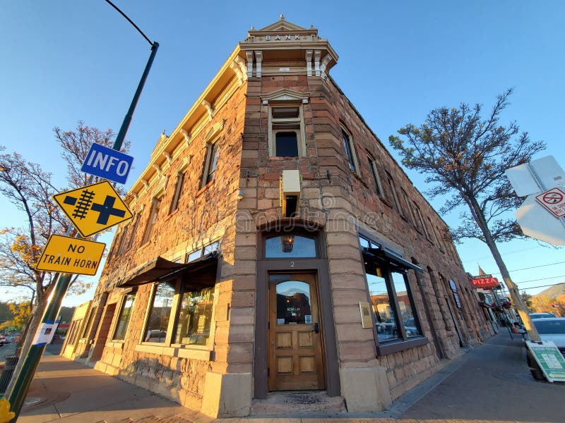 Afternoon Sunny View of the Flagstaff Old Town Cityscape Editorial ...