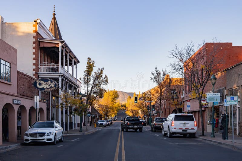 Afternoon Sunny View of the Flagstaff Old Town Cityscape Editorial ...