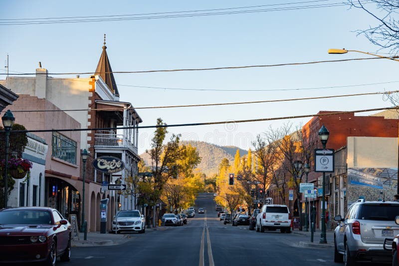 Afternoon Sunny View of the Flagstaff Old Town Cityscape Editorial ...