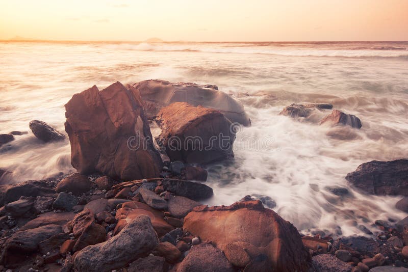 Afternoon Sunset at the Beach. Stock Photo - Image of resort, nature ...