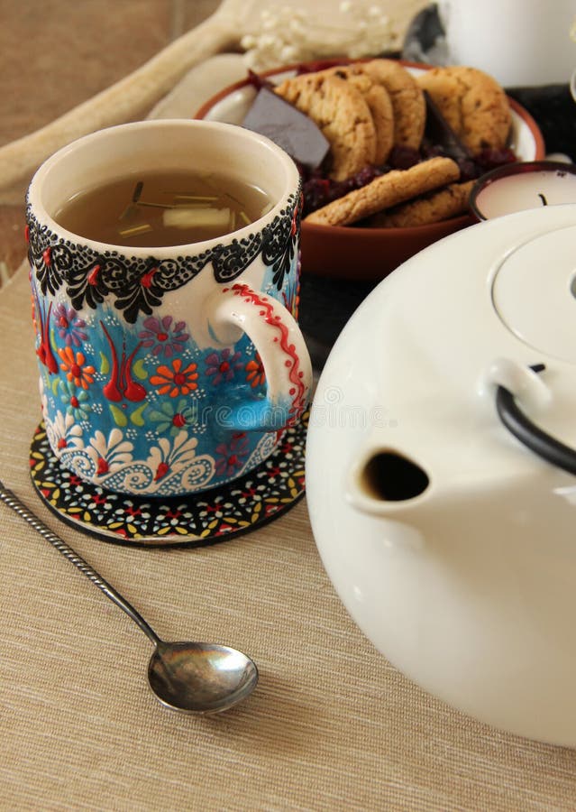 Afternoon Tea Ceremony Arrangement. Tea Time Set with a Selective Focus ...