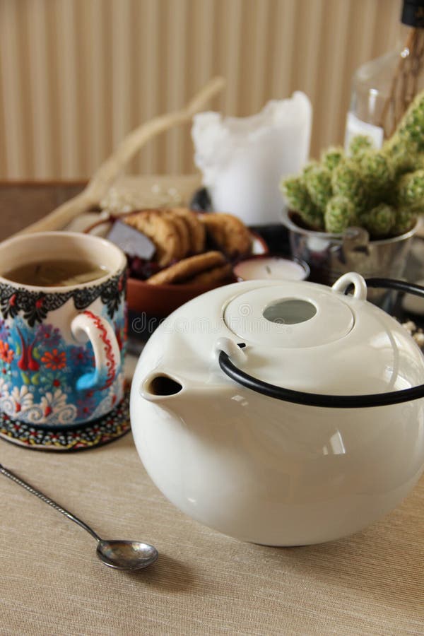 Afternoon Tea Ceremony Arrangement. Tea Time Set with a Selective Focus ...